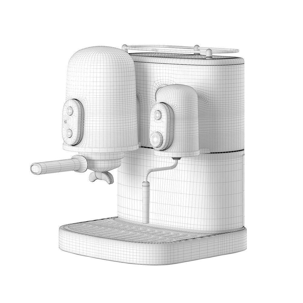 Yellow Espresso Coffee Machine 3D model - Download Home Appliances on ...