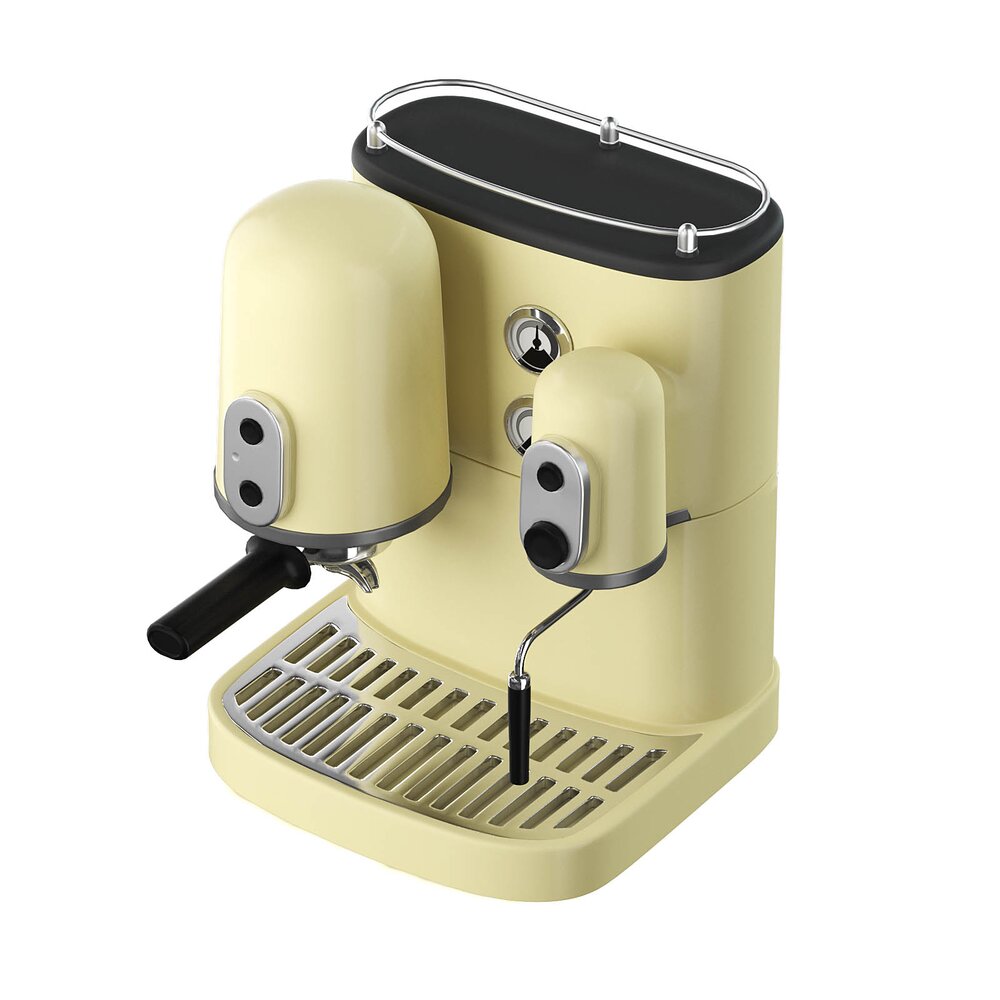 Yellow Espresso Coffee Machine 3D model - Download Home Appliances on ...