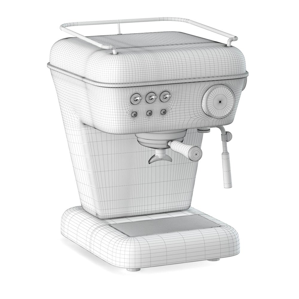 Yellow Classic Espresso Coffee Machine 3D model - Download Home ...
