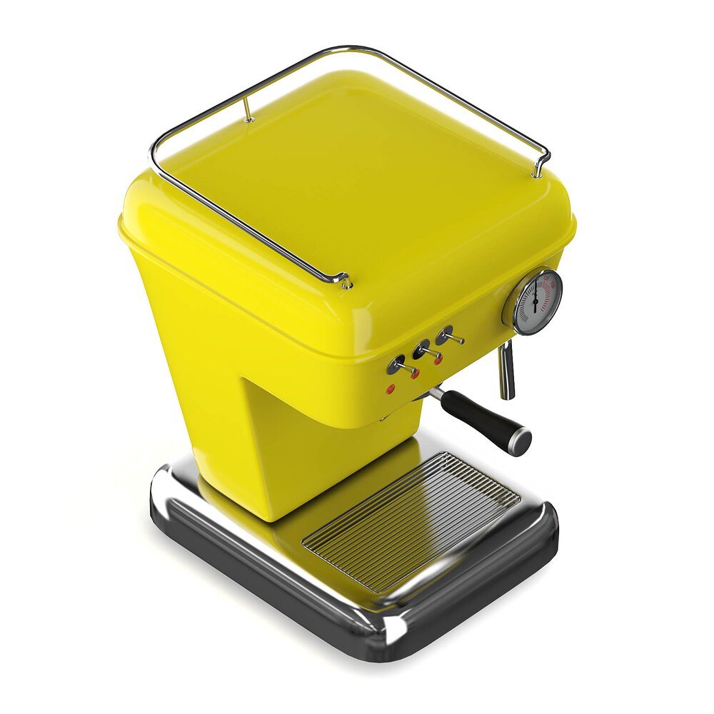 Yellow Classic Espresso Coffee Machine 3D model - Download Home ...