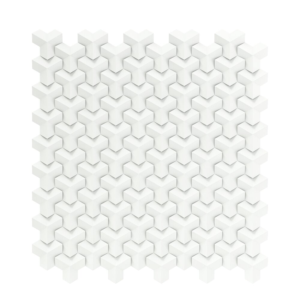 Panel Blanco de Pared Con Patrón Geométrico Modelo 3D - Descargar ...