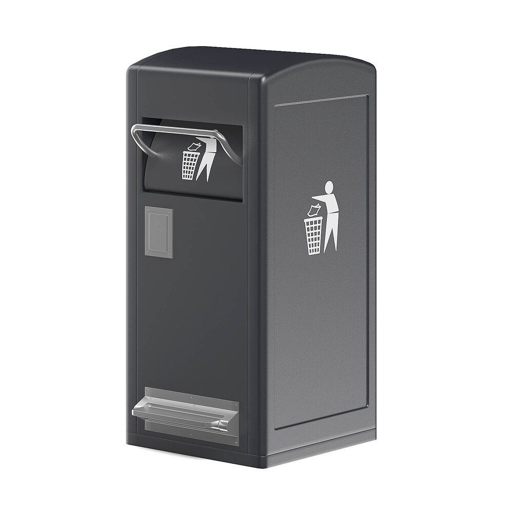 Large Metal Trash Bin 3D model - Download Street elements on 3DModels.org