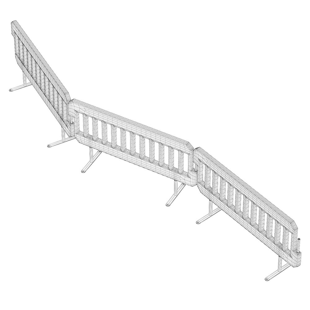 White Crash Barrier 3D model - Download Street elements on 3DModels.org