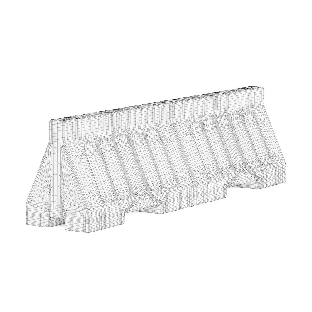 White and Red Crash Barrier 3D model - Download Street elements on ...