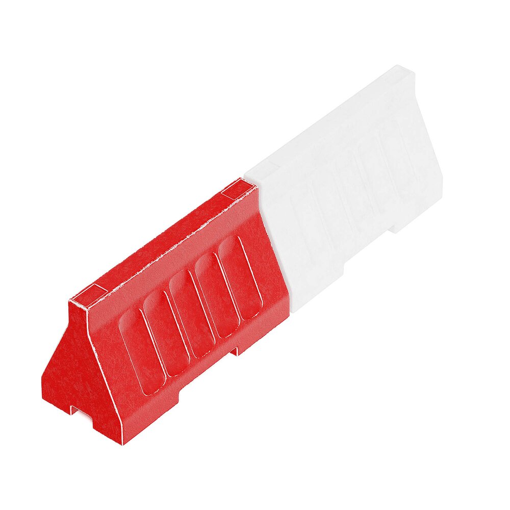 White and Red Crash Barrier 3D model - Download Street elements on ...