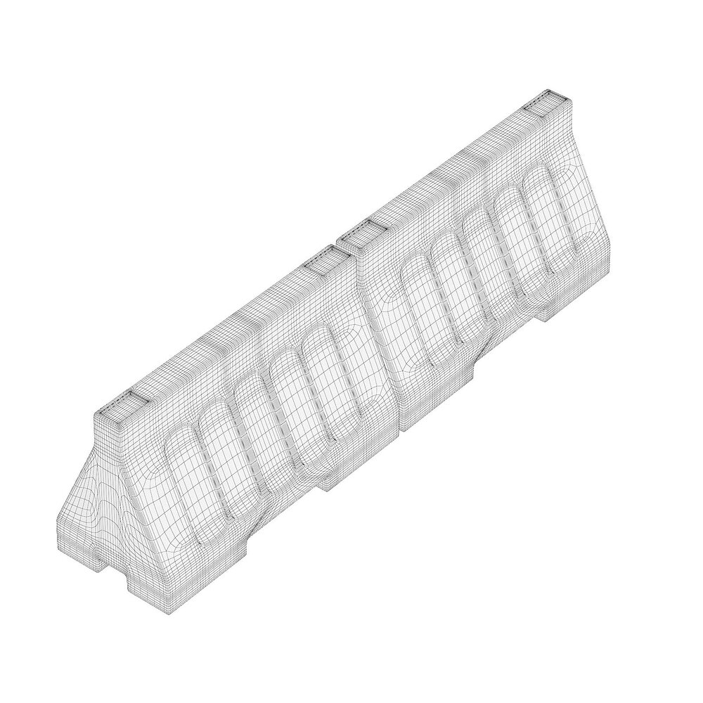 White and Red Crash Barrier 3D model - Download Street elements on ...