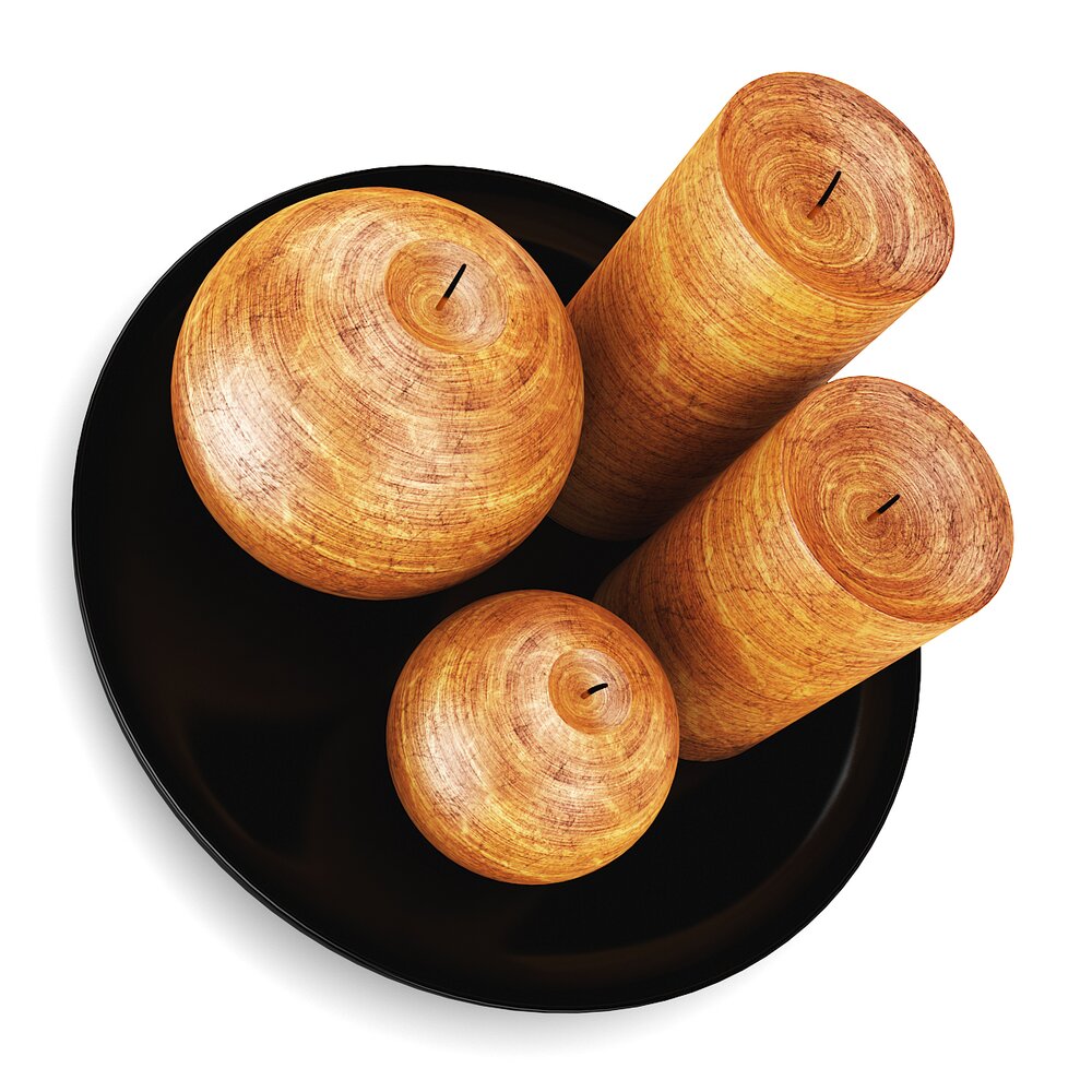 Orange Candles Set 3D model - Download Decoration on 3DModels.org