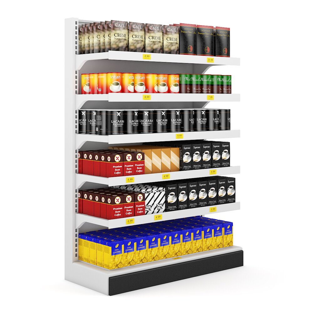 Supermarket Shelf 01 3D model - Download Commercial Appliance on ...
