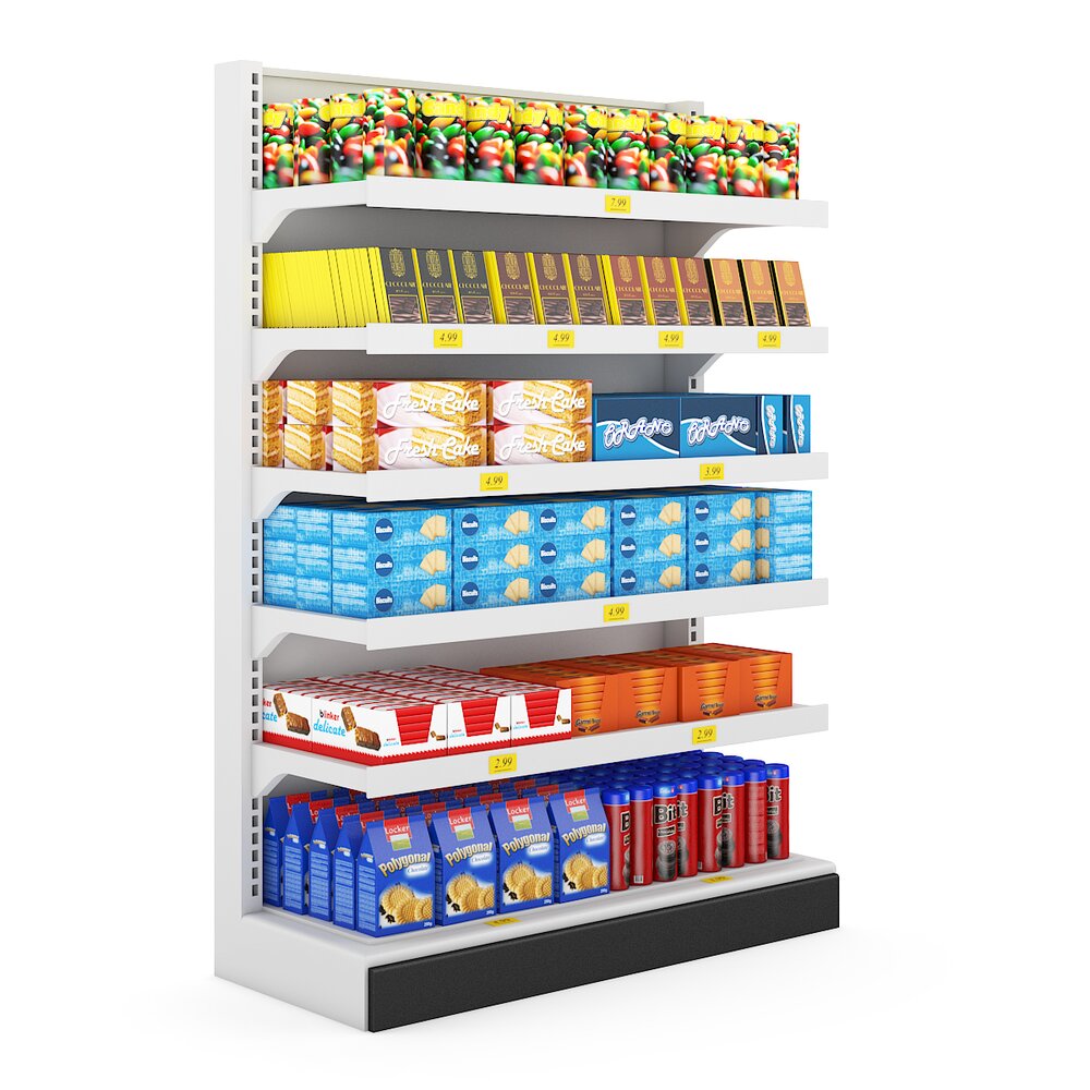 Supermarket Shelf 08 3D model - Download Commercial Appliance on ...