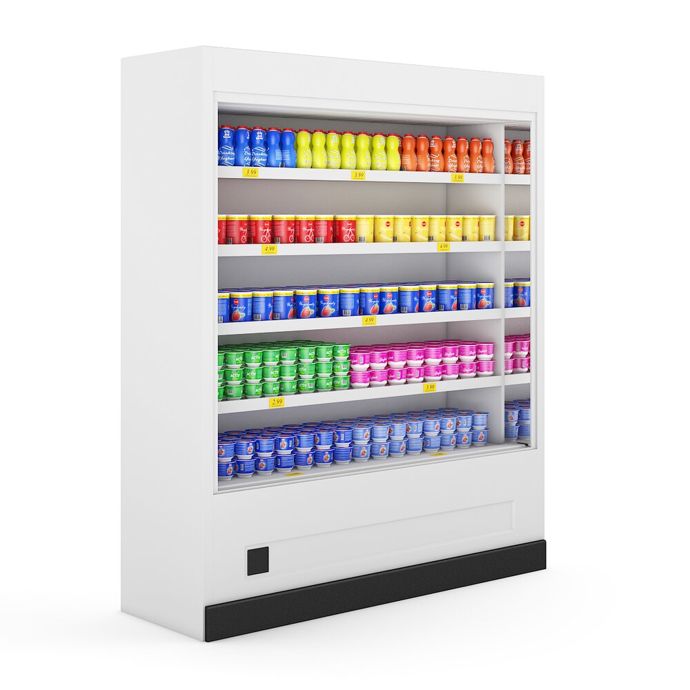 Retail Display Shelf Refrigerator 3D model - Download Appliances on ...