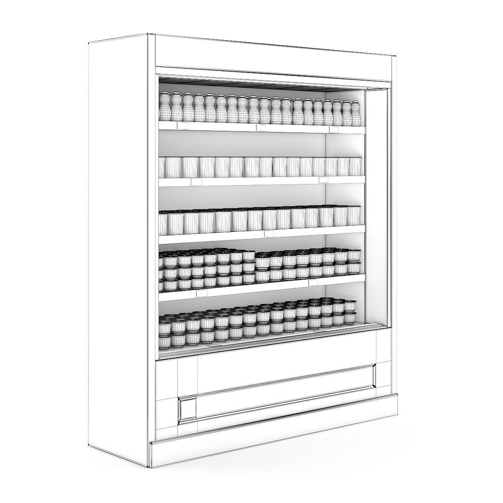 Retail Display Shelf Refrigerator 3D model - Download Appliances on ...