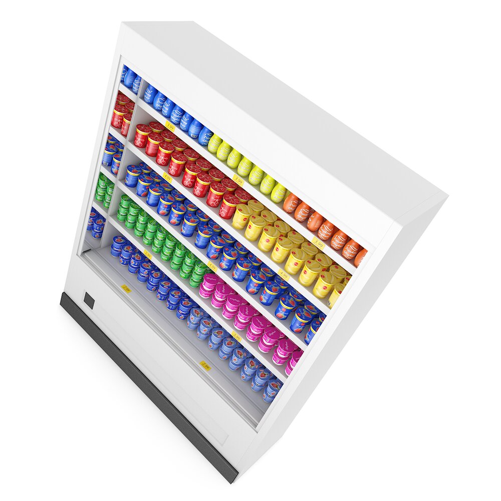Retail Display Shelf Refrigerator 3D model - Download Appliances on ...