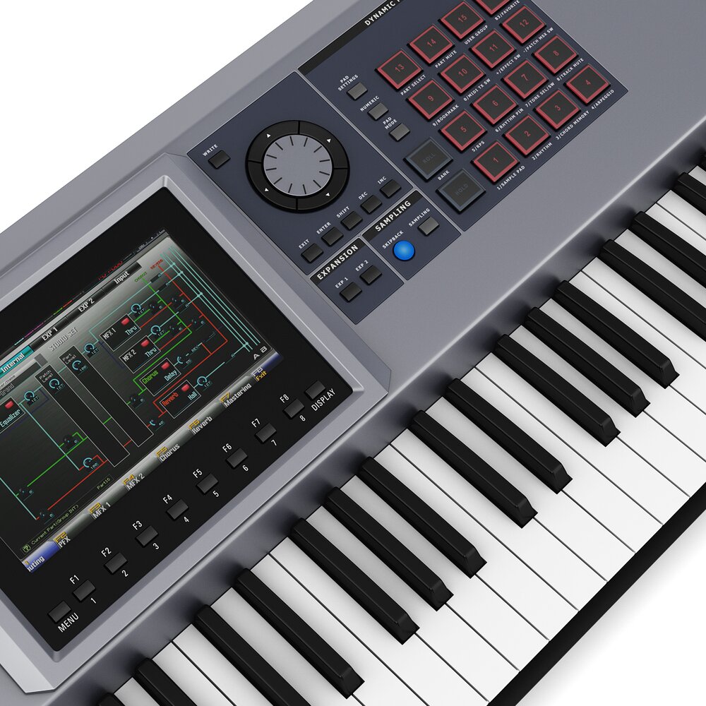 Keyboard Workstation 3 3D model - Download Musical Instruments on ...