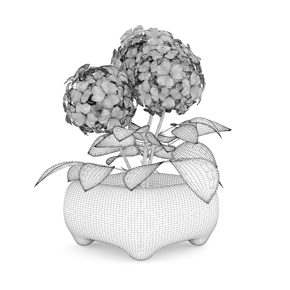 Blue Flower in Stone Pot 3D model - Download Flowers on 3DModels.org