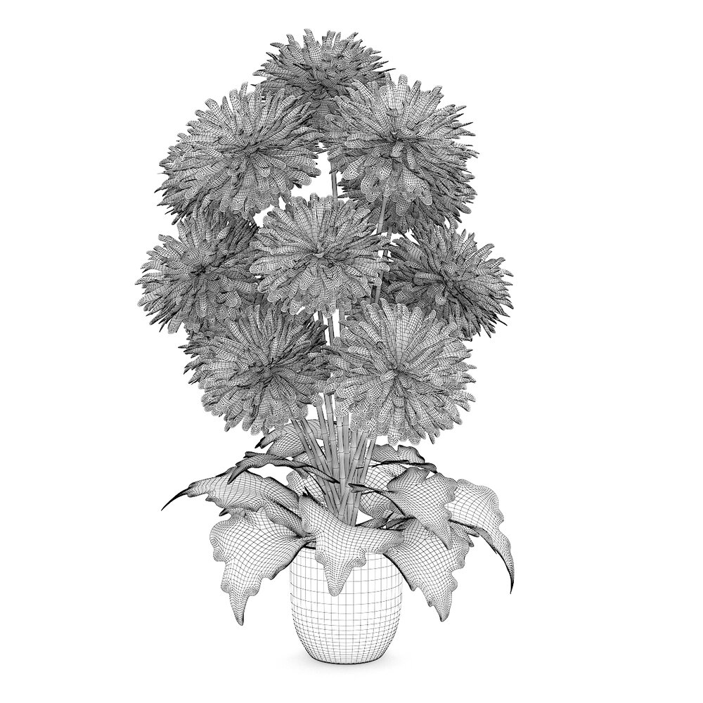 Pink Flowers in White Pot 3D model - Download Flowers on 3DModels.org