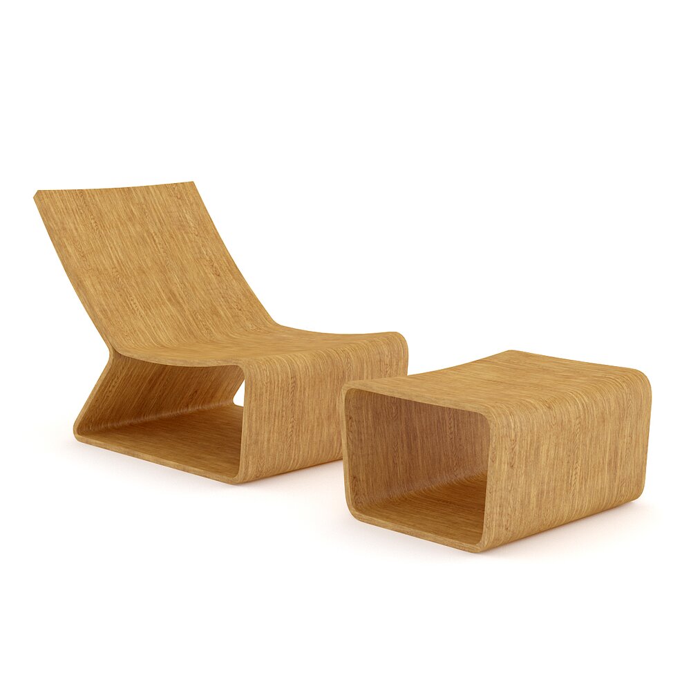 Wooden Lounge Chair 3D model - Download Armchair on 3DModels.org