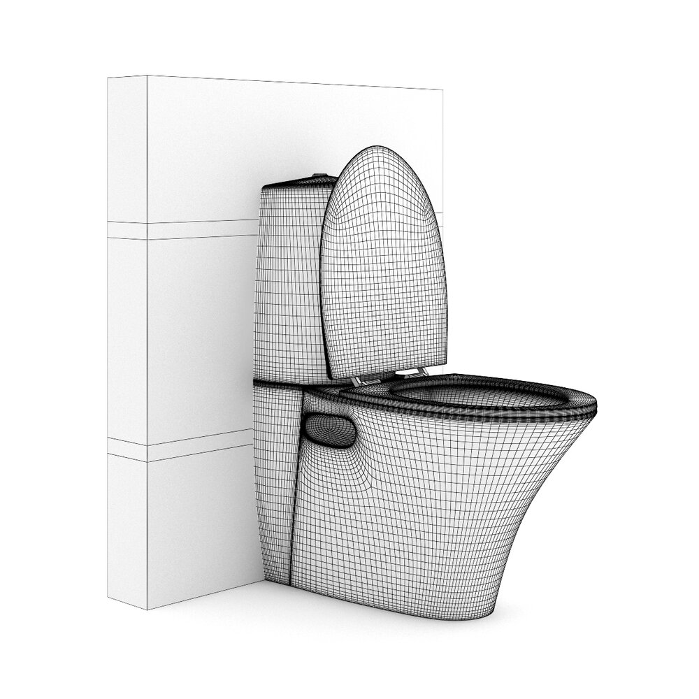 Toilet Bowl with Wooden Elements 3D model - Download Bathroom Fixtures ...