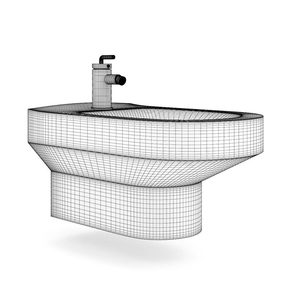 Blue Glass Bidet 3D model - Download Bathroom Fixtures on 3DModels.org
