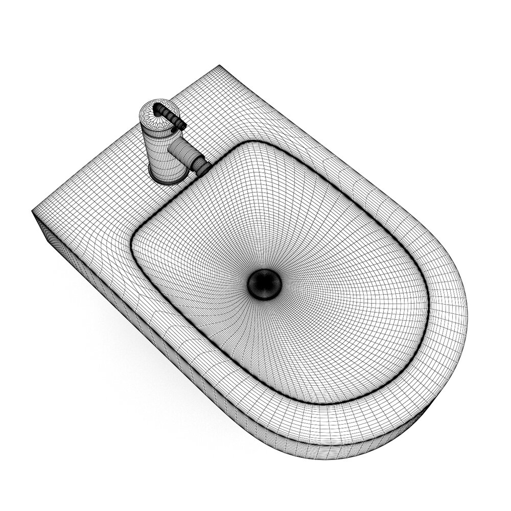 Blue Glass Bidet 3D model - Download Bathroom Fixtures on 3DModels.org