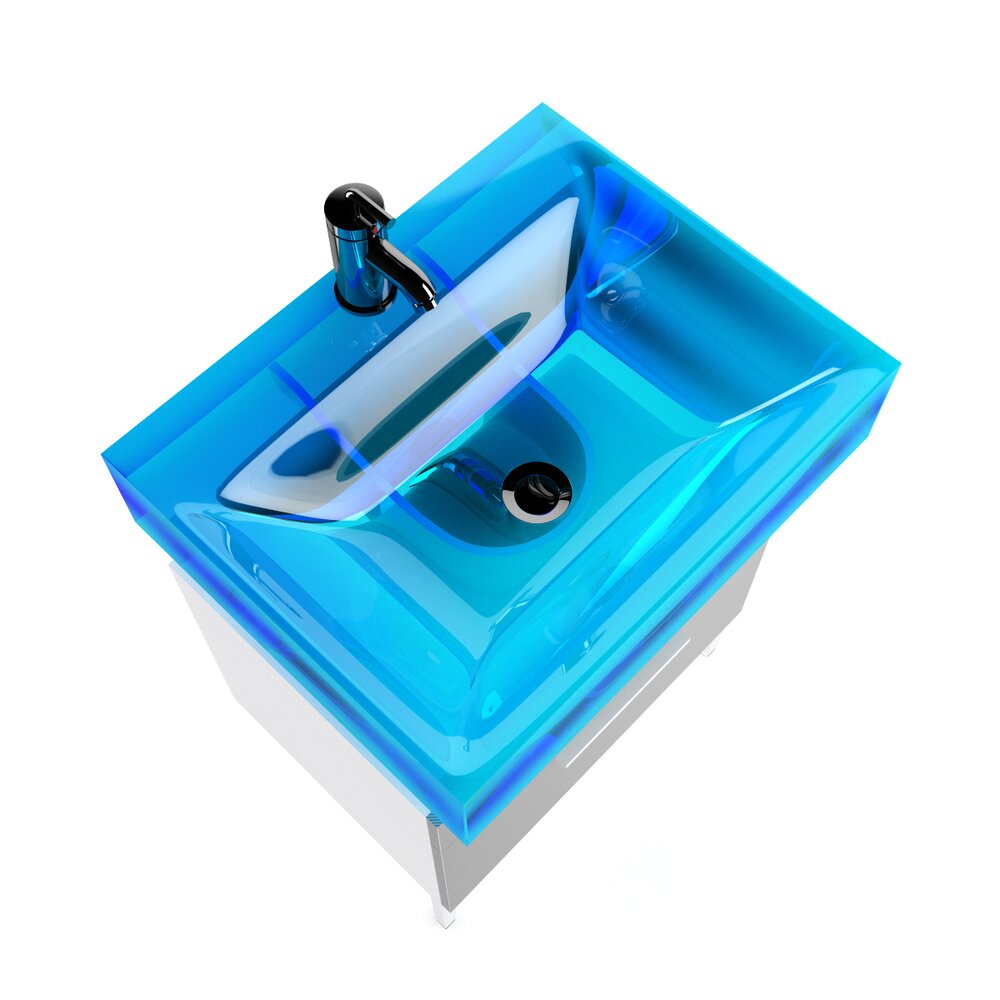 Blue Glass Sink 3D model - Download Bathroom Fixtures on 3DModels.org