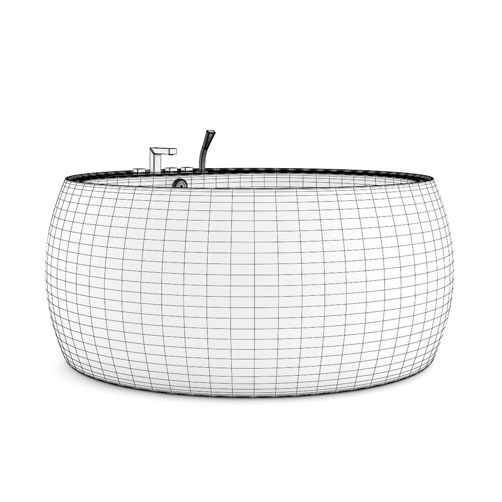 Round Bathtub 3D model - Download Bathroom Fixtures on 3DModels.org