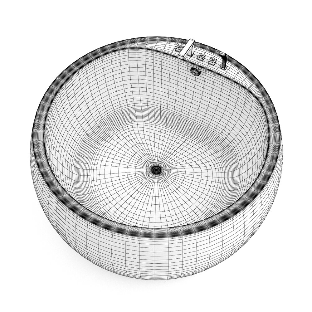 Round Bathtub 3D model - Download Bathroom Fixtures on 3DModels.org