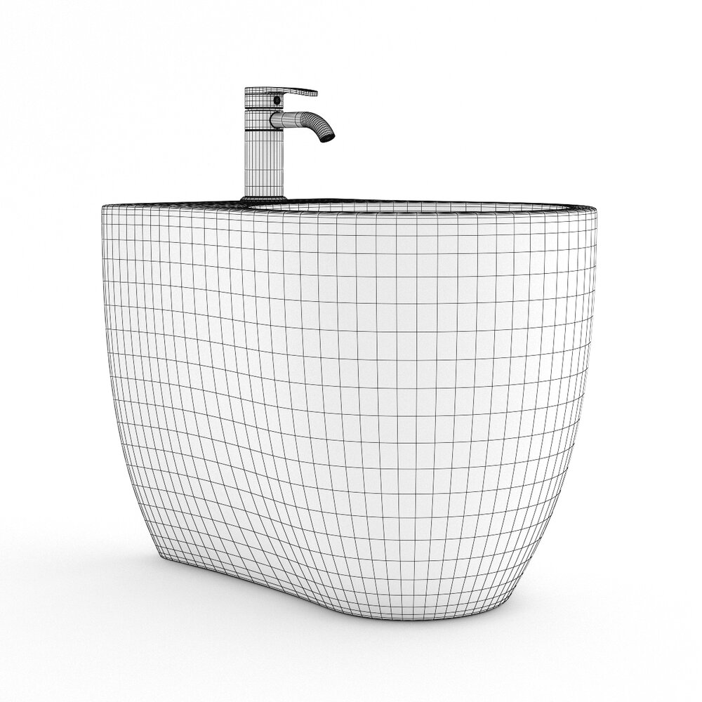 Round Bidet 3D model - Download Bathroom Fixtures on 3DModels.org