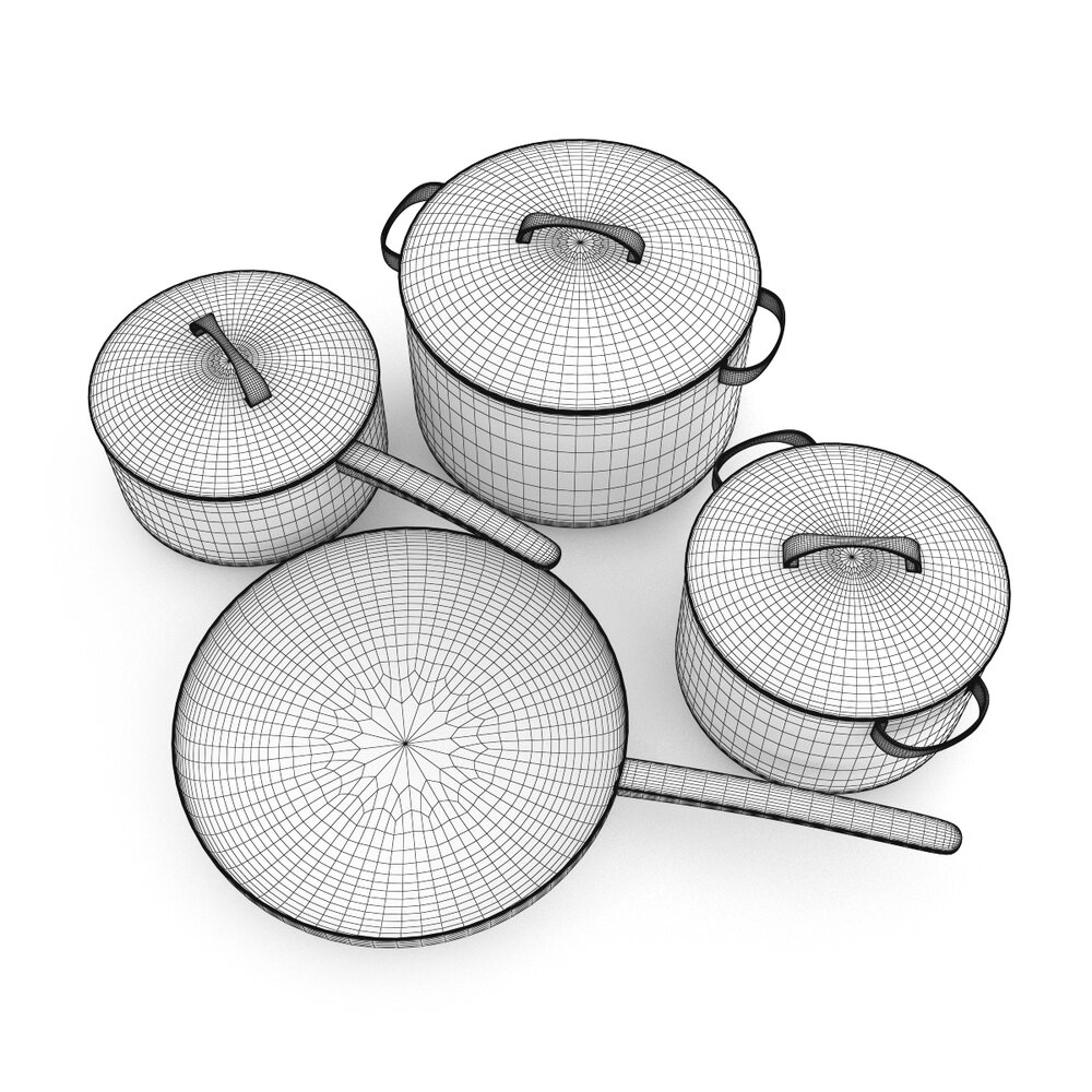 Cooking Set 3D model - Download Tableware on 3DModels.org