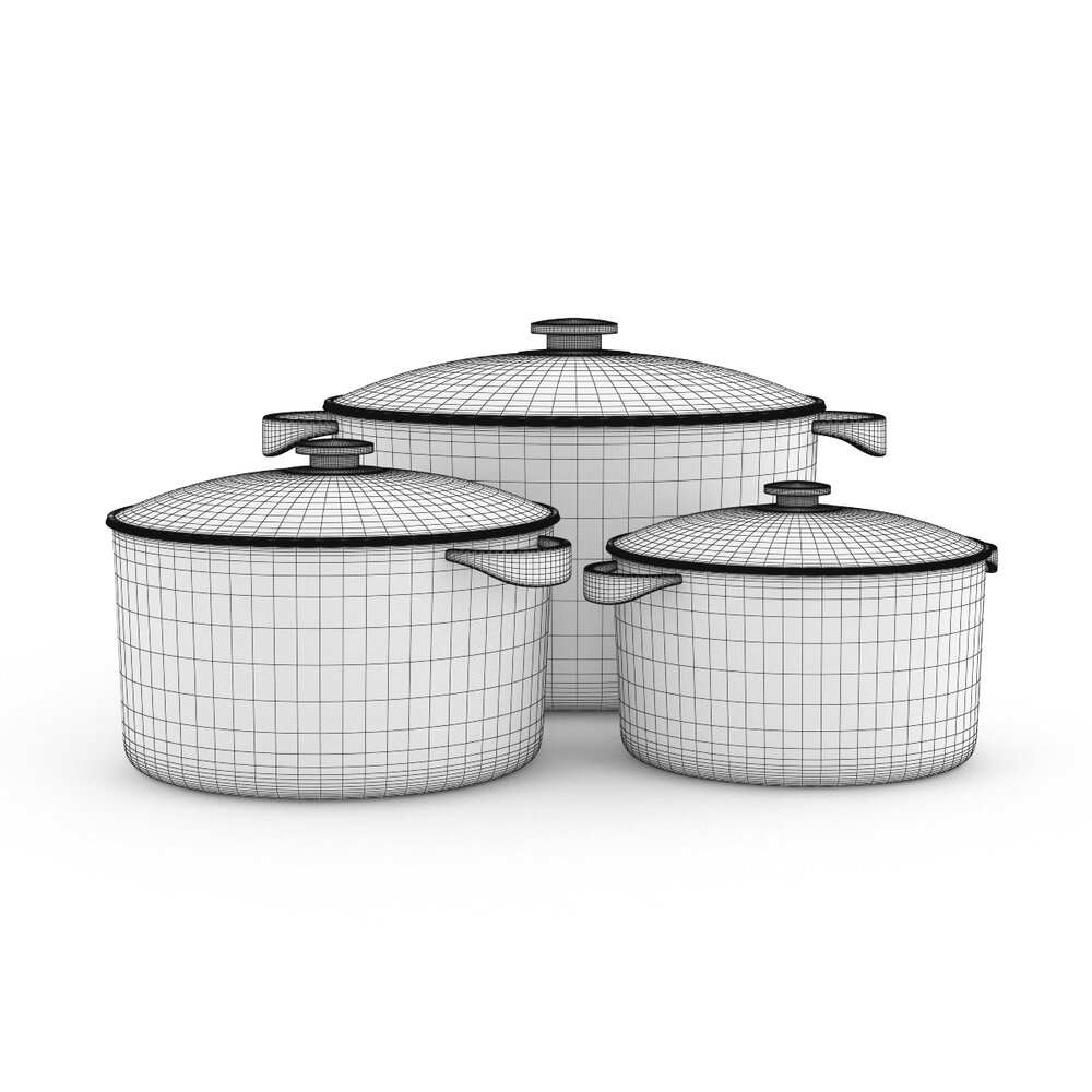 Cooking Set 3D model - Download Tableware on 3DModels.org