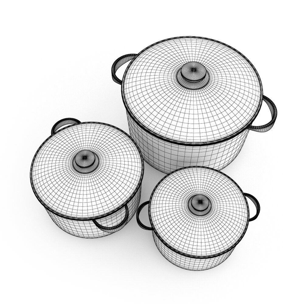 Cooking Set 3D model - Download Tableware on 3DModels.org