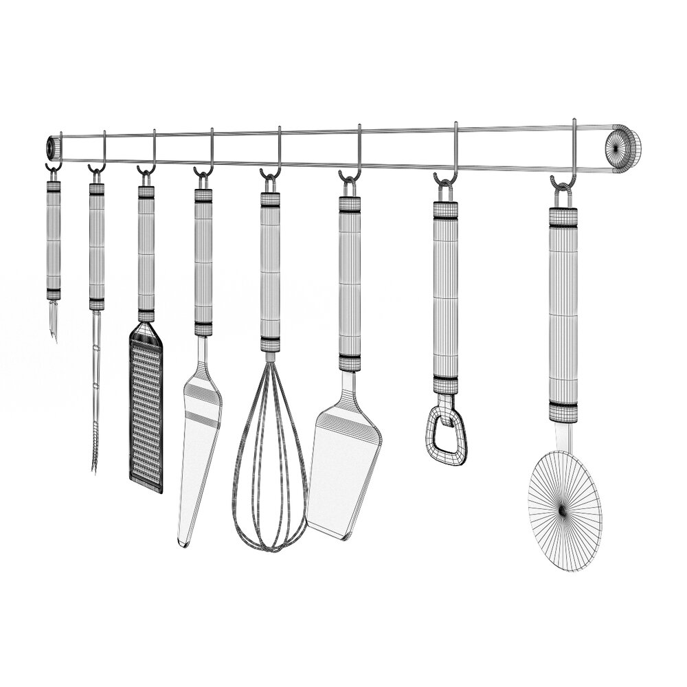 Kitchen Utensils 3D model - Download Tableware on 3DModels.org