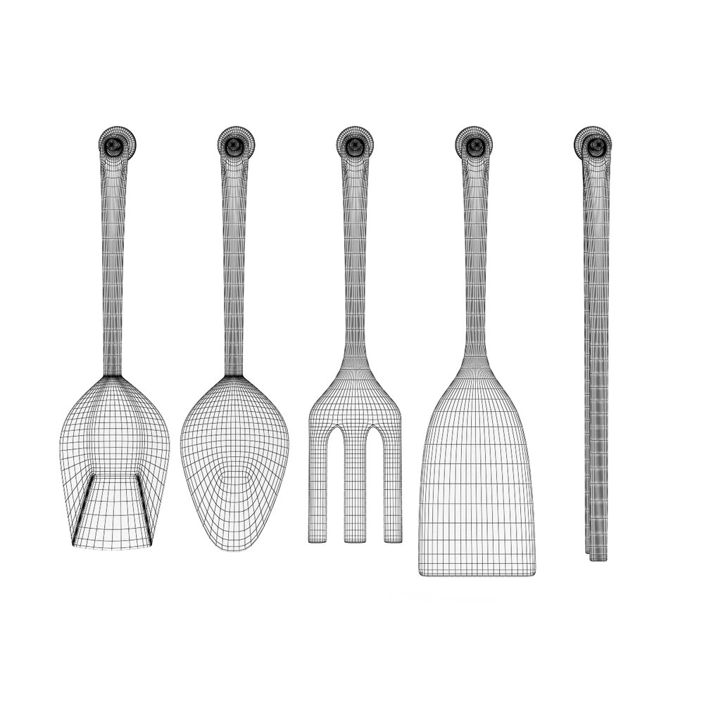 Kitchen Utensils 3D model - Download Tableware on 3DModels.org