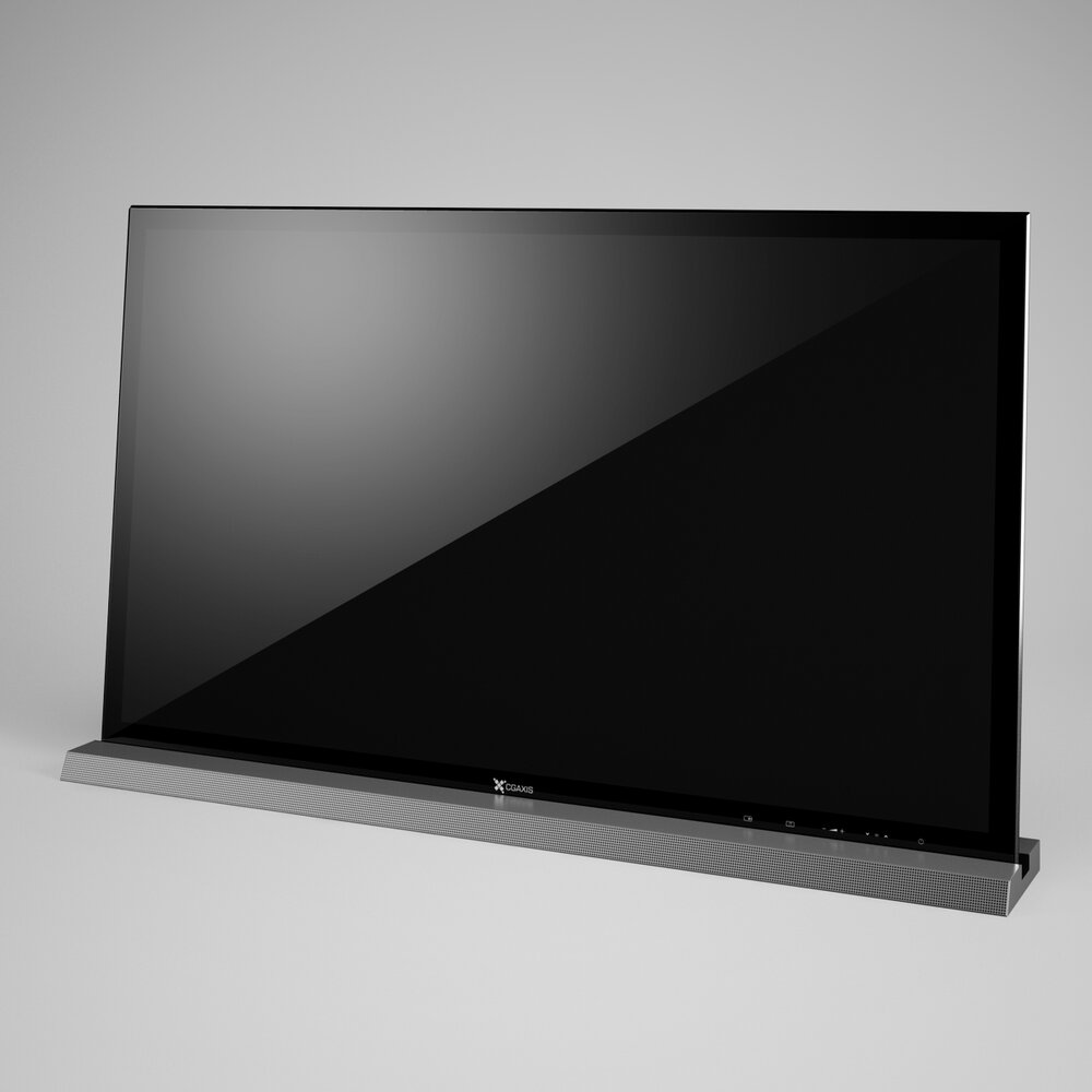 Televisor Pantalla Plana Con Base Metálica Modelo 3D - Descargar ...