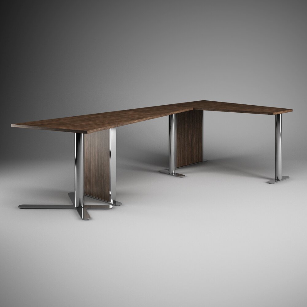 Modern L-Shaped Office Desk 3D model - Download Table on 3DModels.org