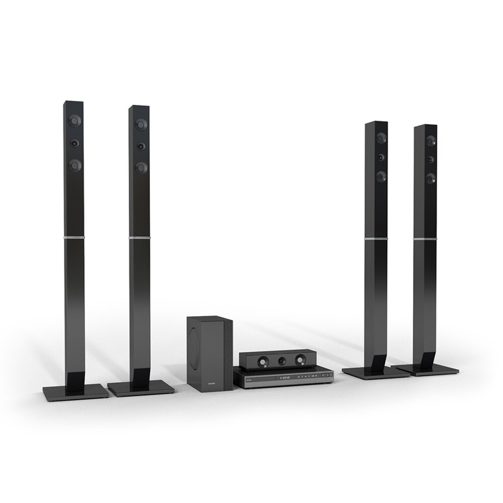 Home Theater Surround Sound System 3D model - Download Audio Devices on ...