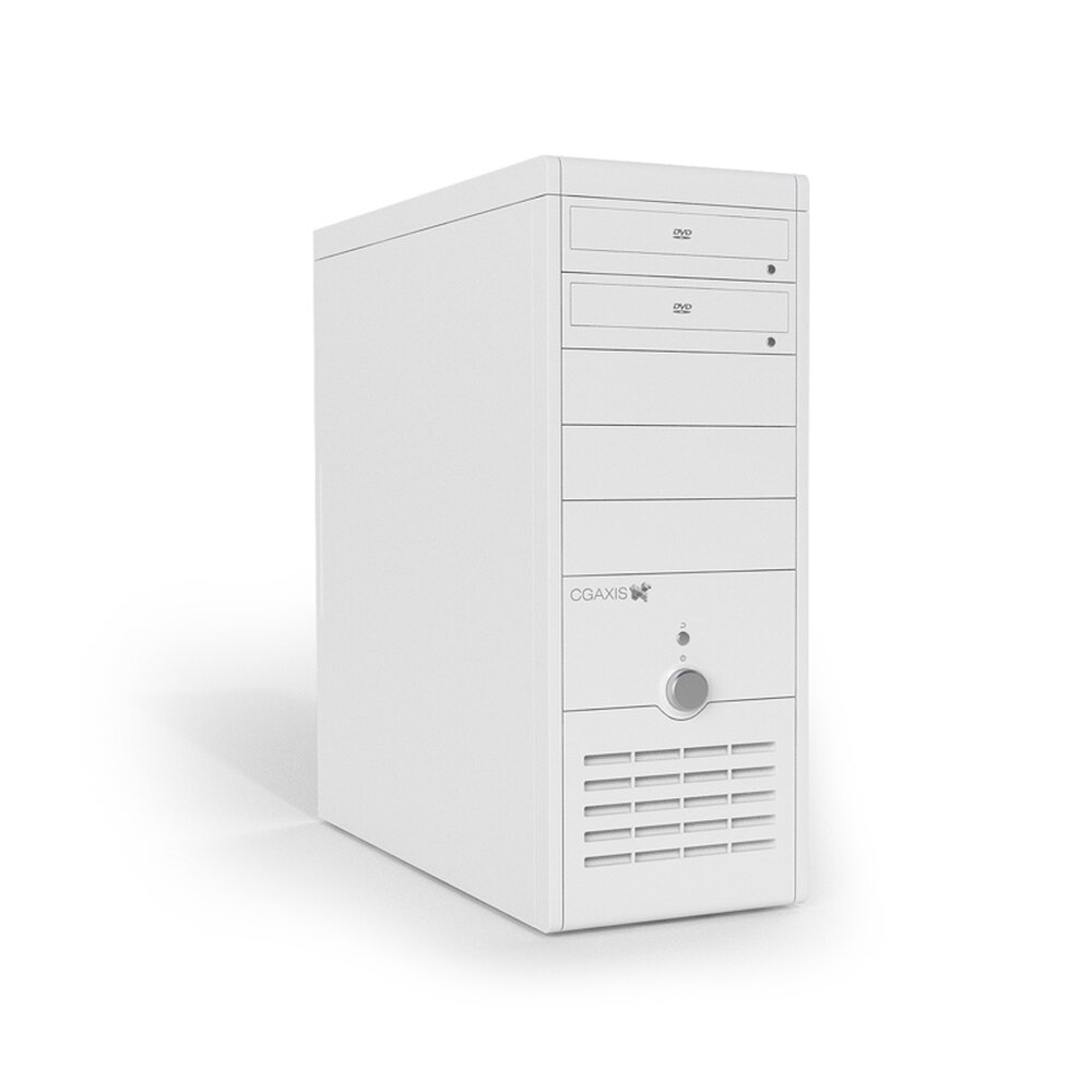 White Desktop PC Tower 3D model - Download Desktop Computer on 3DModels.org