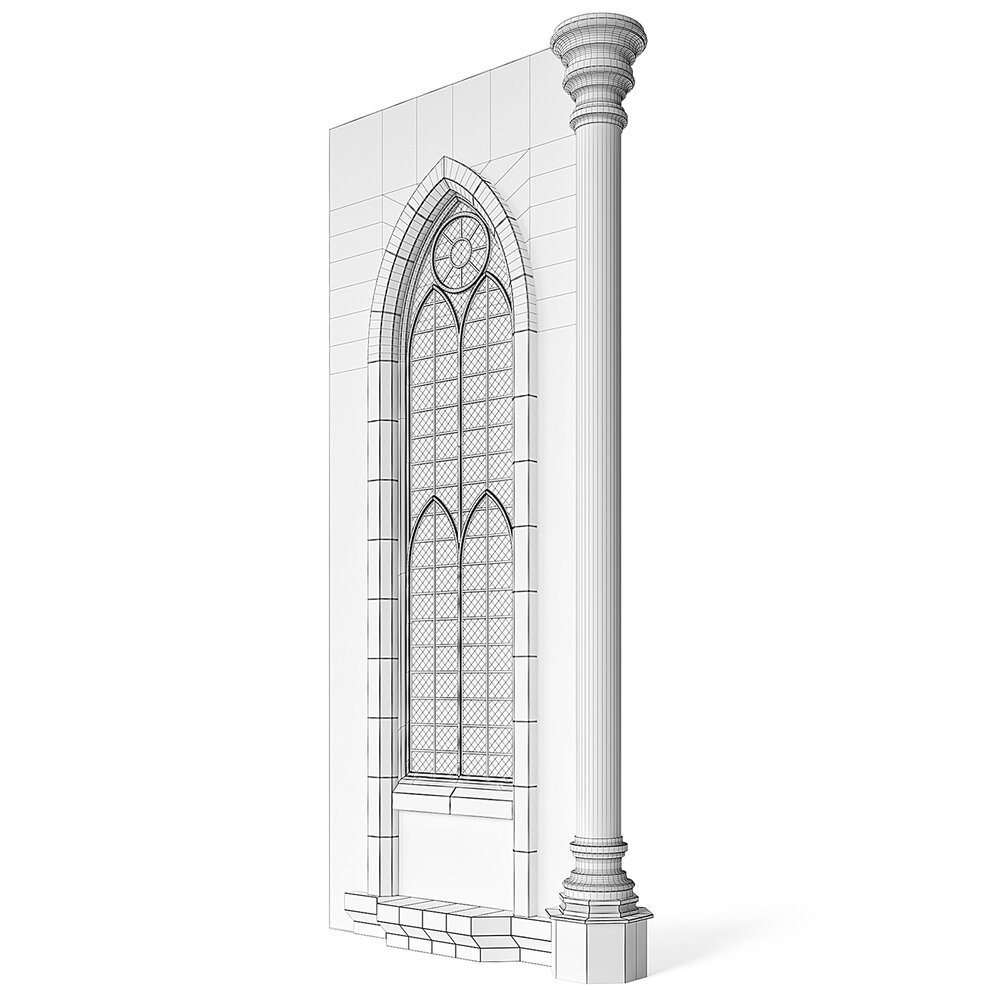 Throne Room Window Wall 3D model - Download Building components on ...
