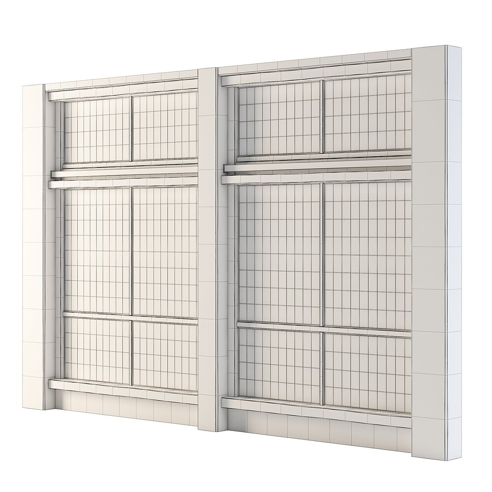 Concrete Factory Front Wall 3D model - Download Building components on ...