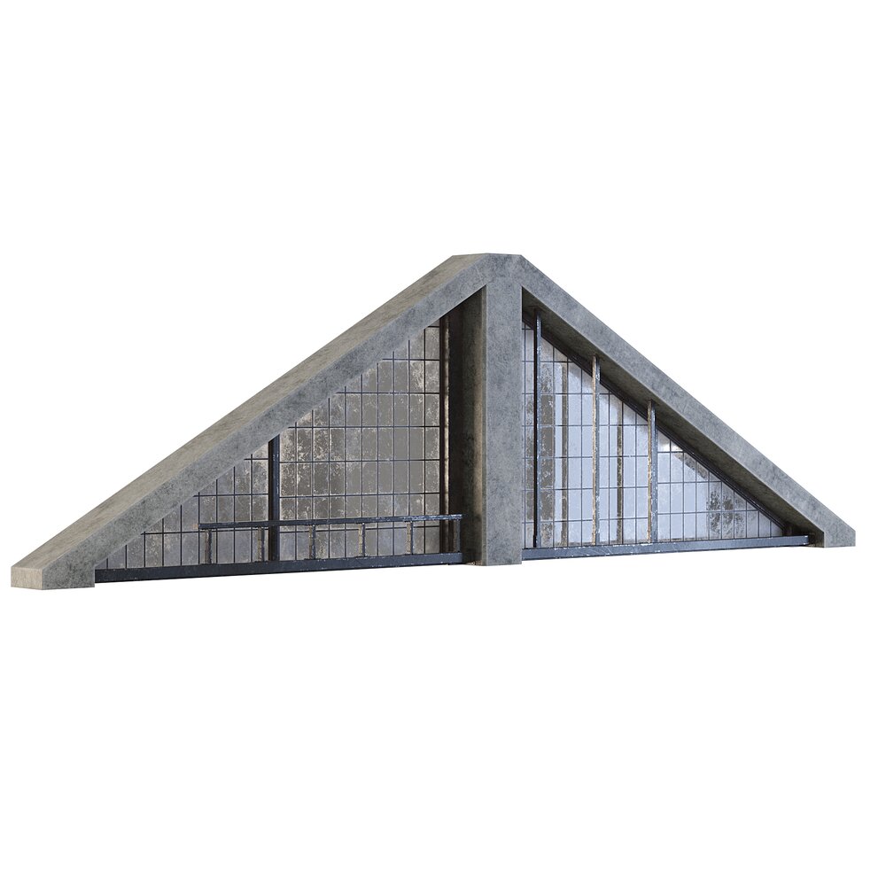 Factory Front Wall Triangle 3D model - Download Building components on ...