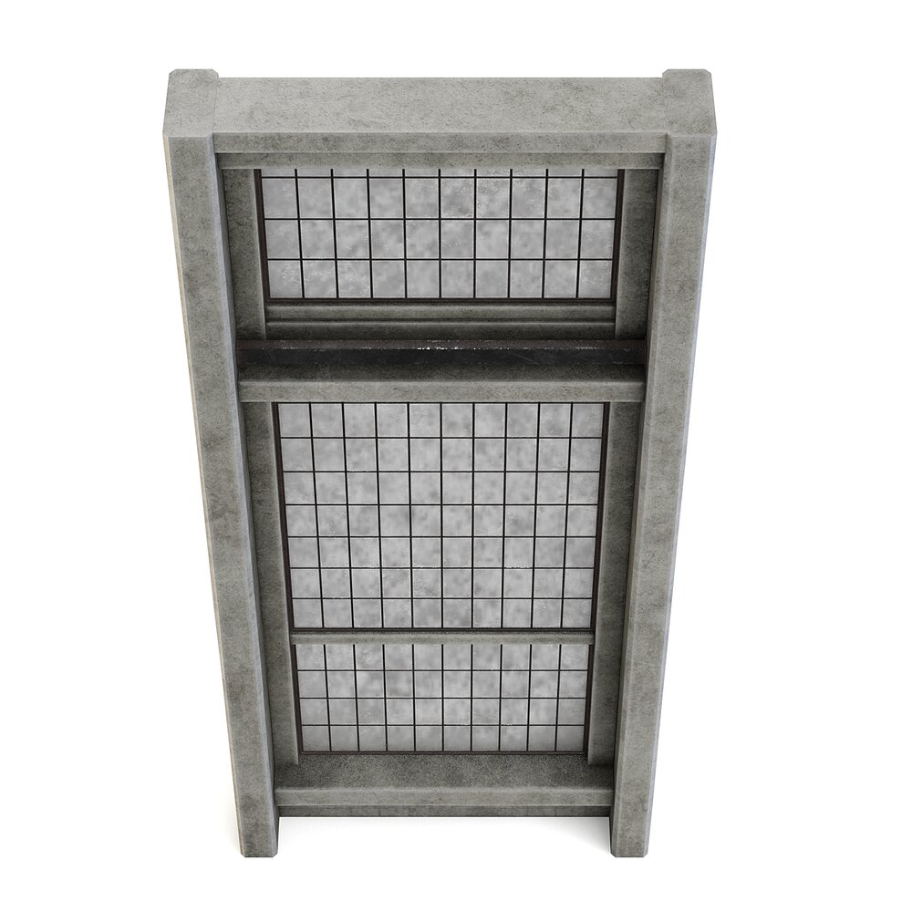 Factory Side Wall With Windows 3D model - Download Building components ...