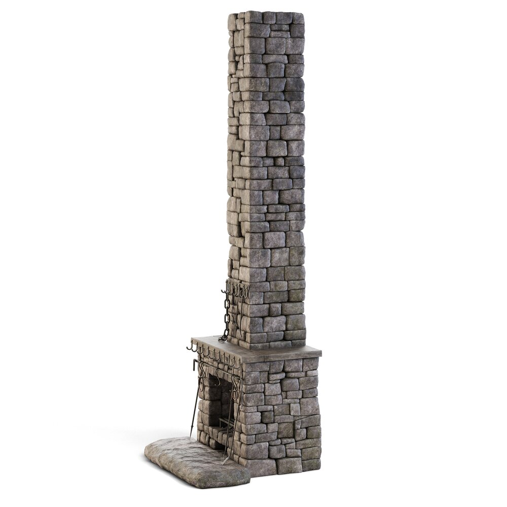 Stone Medieval Forge Furnace 3D model - Download Living Room on ...