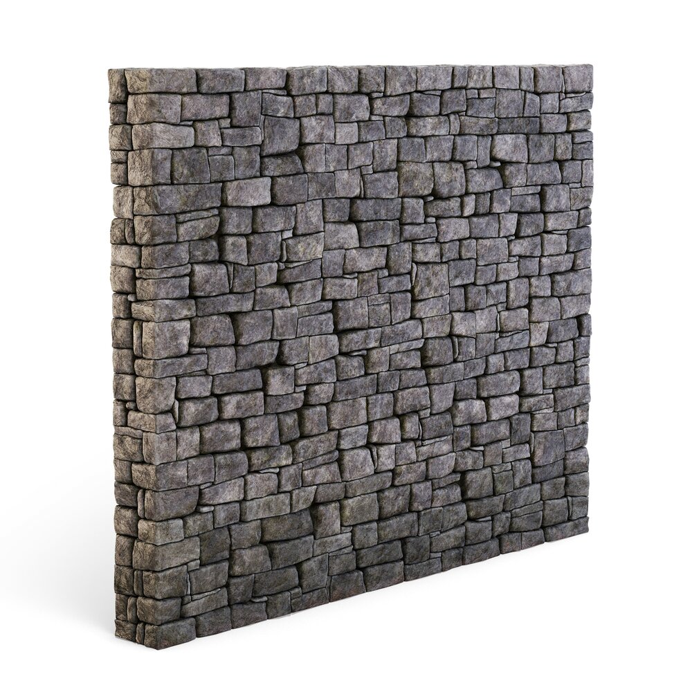 Medieval Stone Brick Wall with Textured Pattern 3D model - Download ...