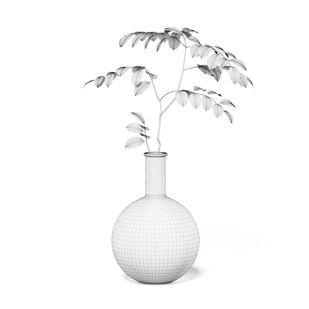 Plant In Chrome Vase 3D model - Download Houseplants on 3DModels.org