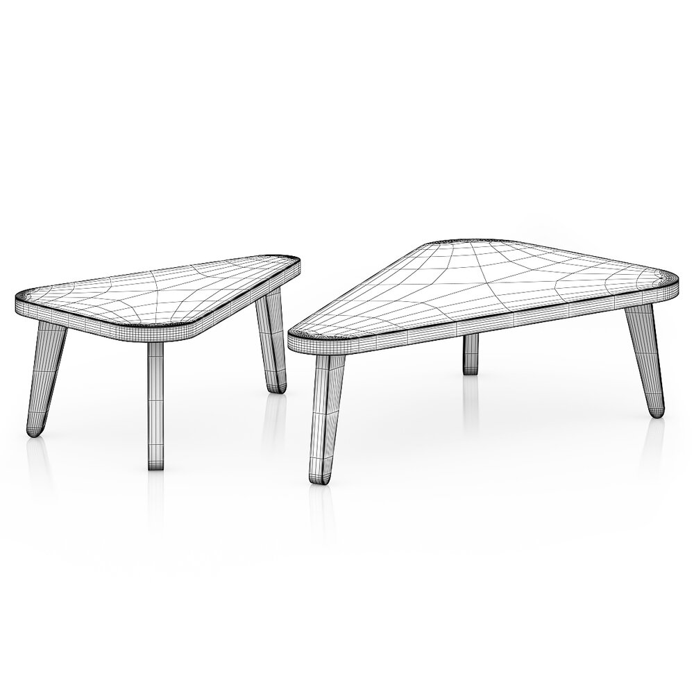 Two Triangle Coffee Tables 3D model - Download Table on 3DModels.org