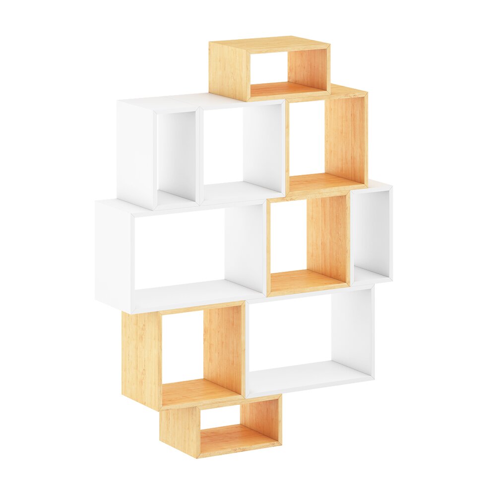 White and Wood Shelf 3D model - Download Shelving on 3DModels.org
