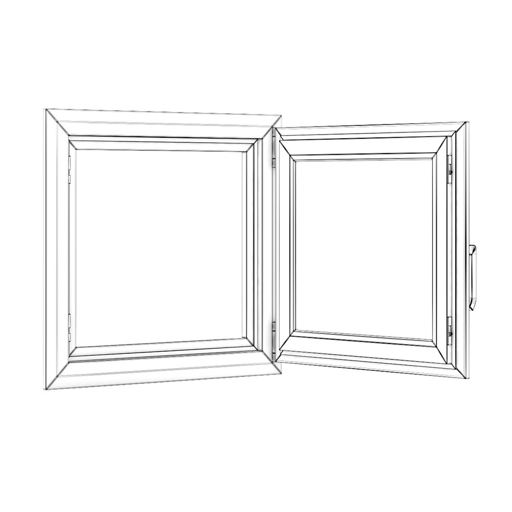 Metal Window 620mm x 600mm 3D model - Download Building components on ...