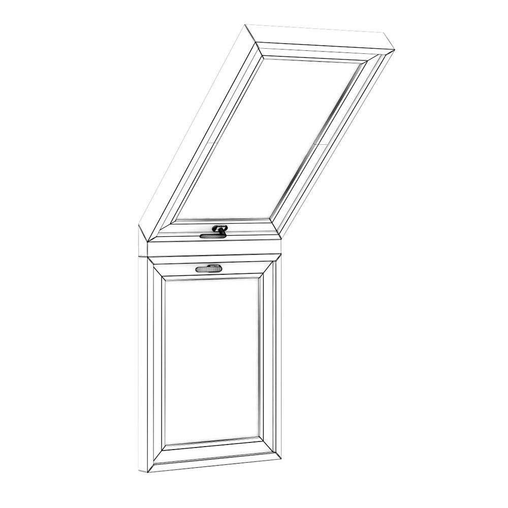 Roof Window 660mm x 1740mm 3D model - Download Building components on ...