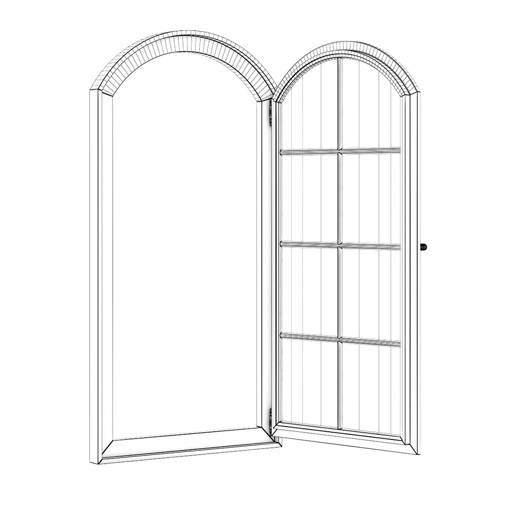 Brown Metal Window 940mm x 1820mm 3D model - Download Building ...