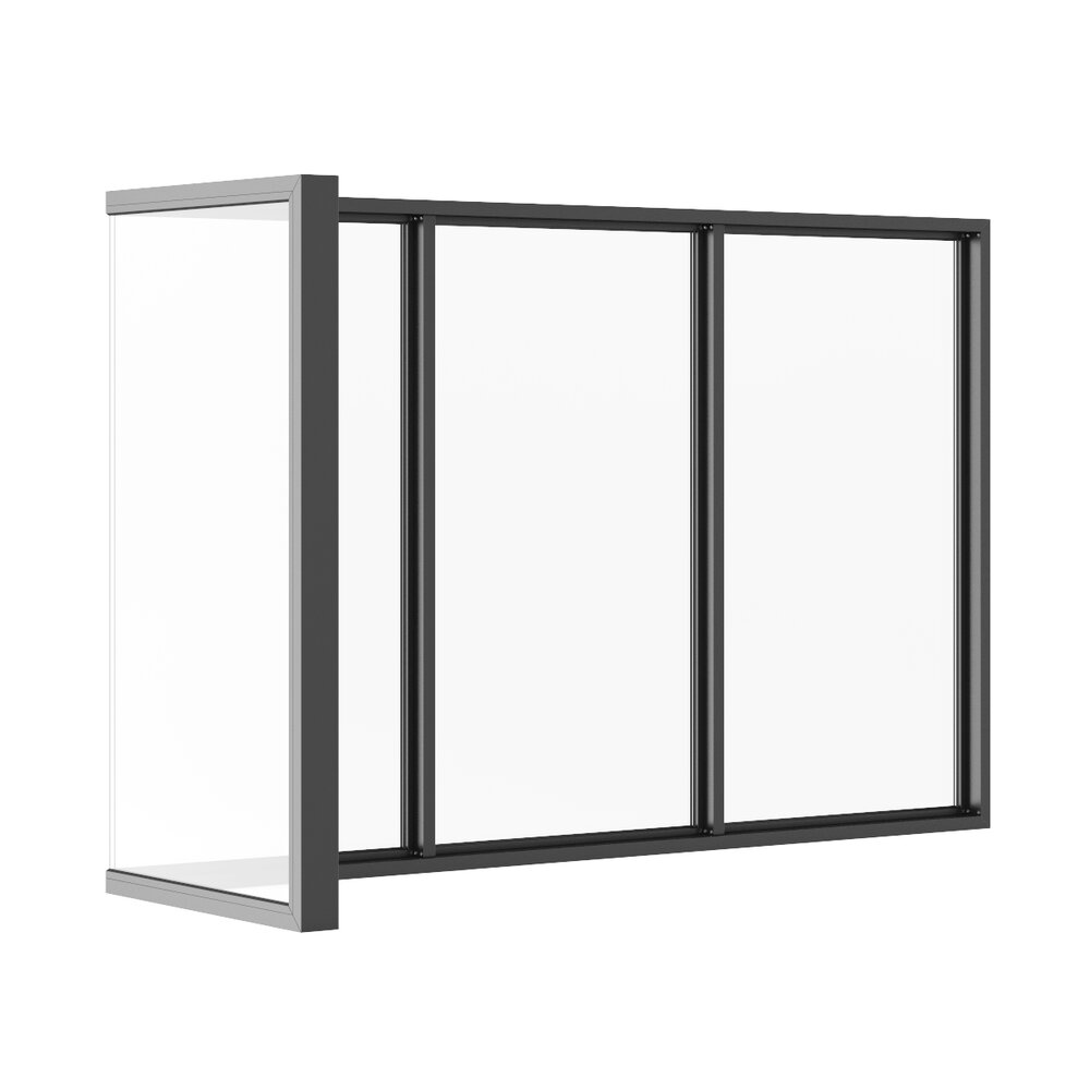 Ventana Esquinera de Metal Negro Con Paneles Modelo 3D - Descargar ...