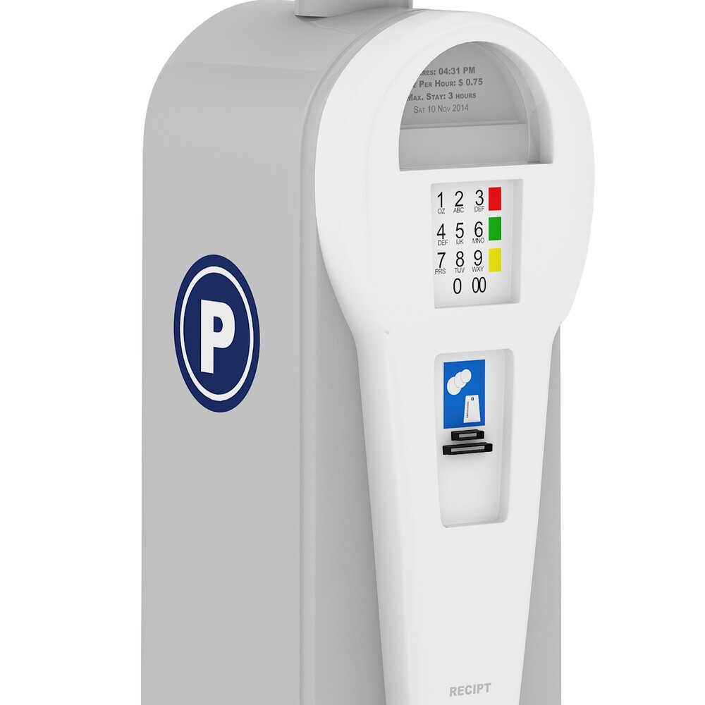 Solar-Powered Parking Meter with Digital Display 3D model - Download ...